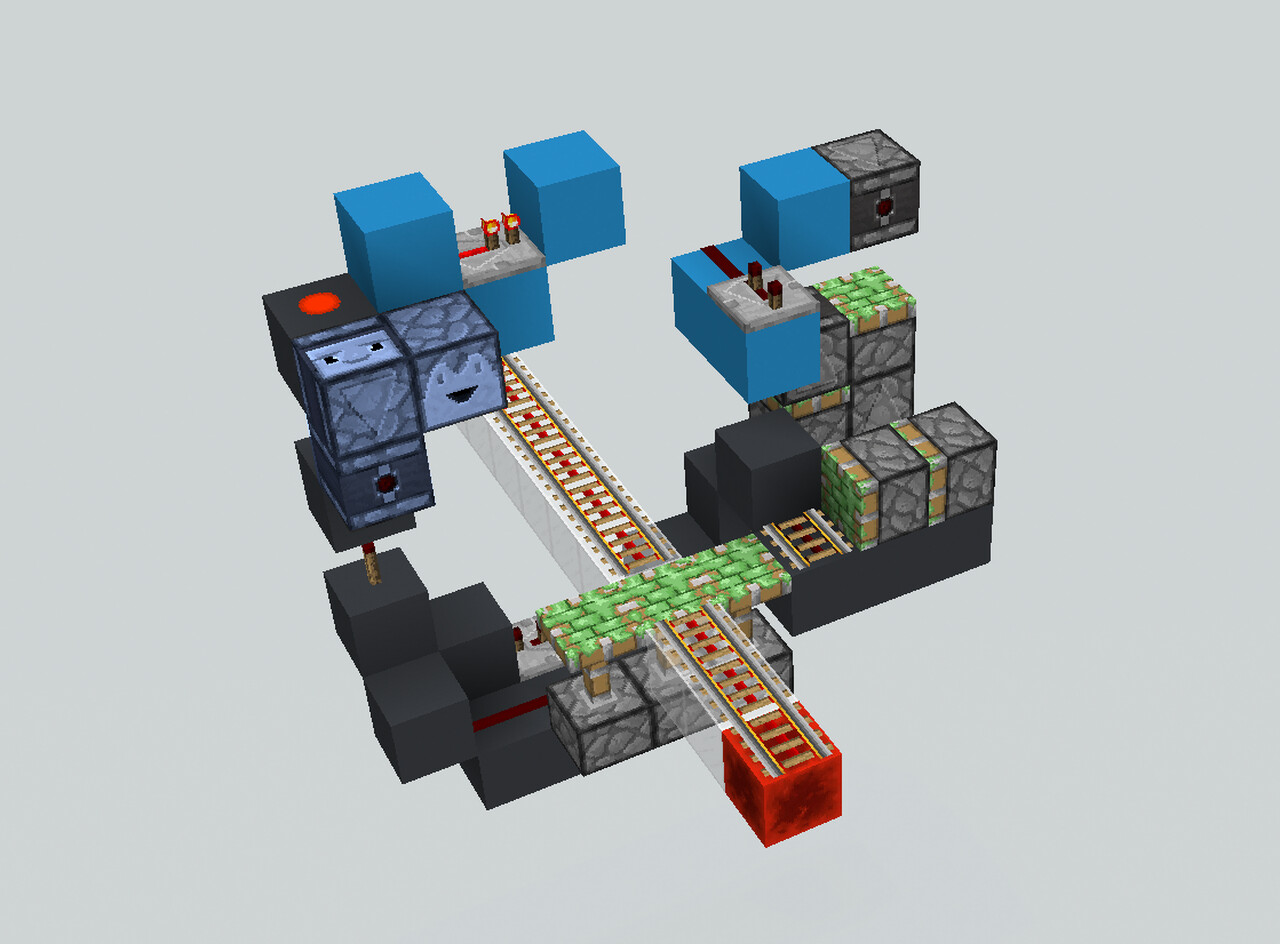3x3 Rail Piston Door Minecraft Map
