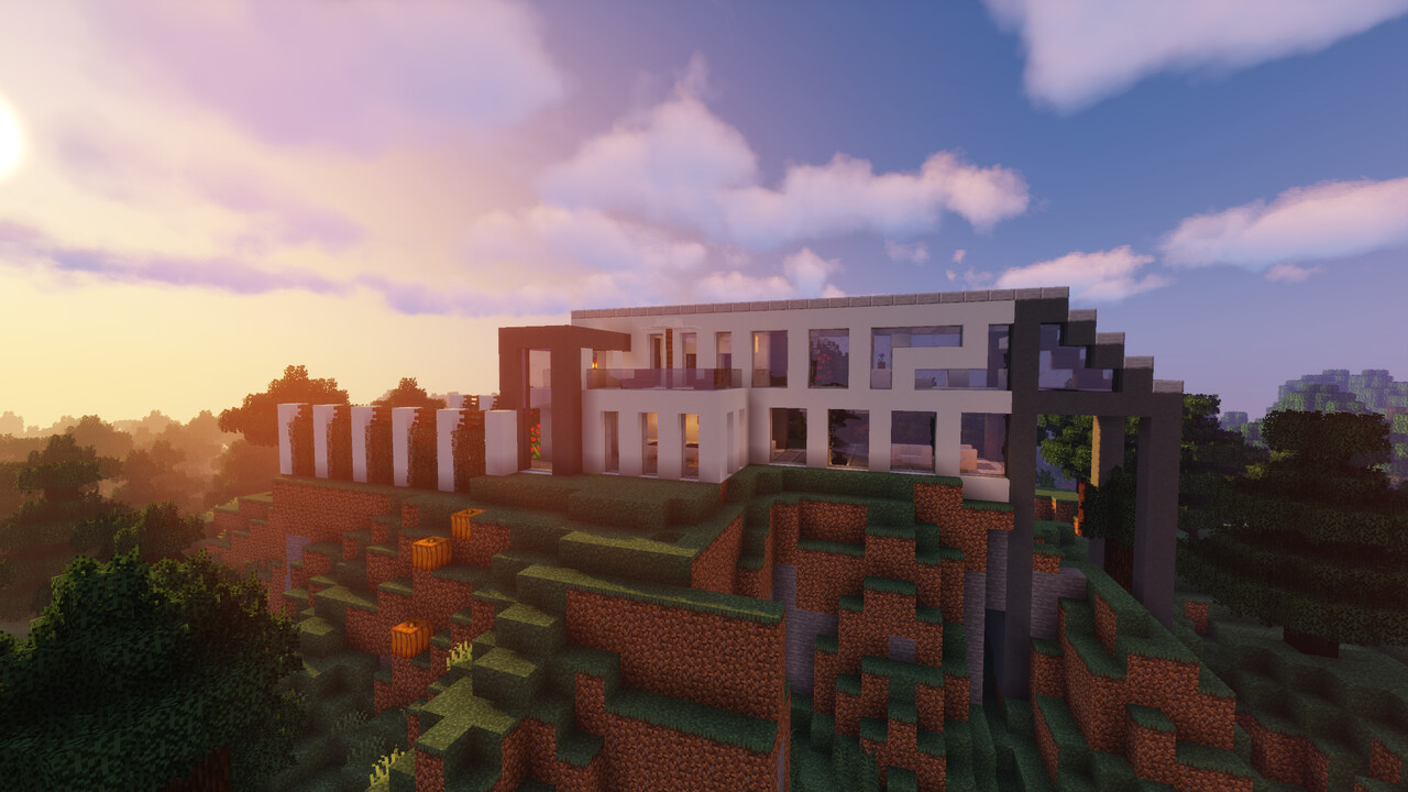 Hillside Modern Villa Minecraft Map