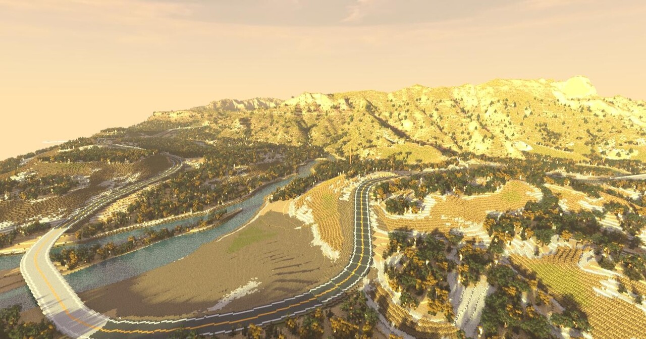 [Argon] Minecraft Realistic City and Mountains | 8,000 block road ...
