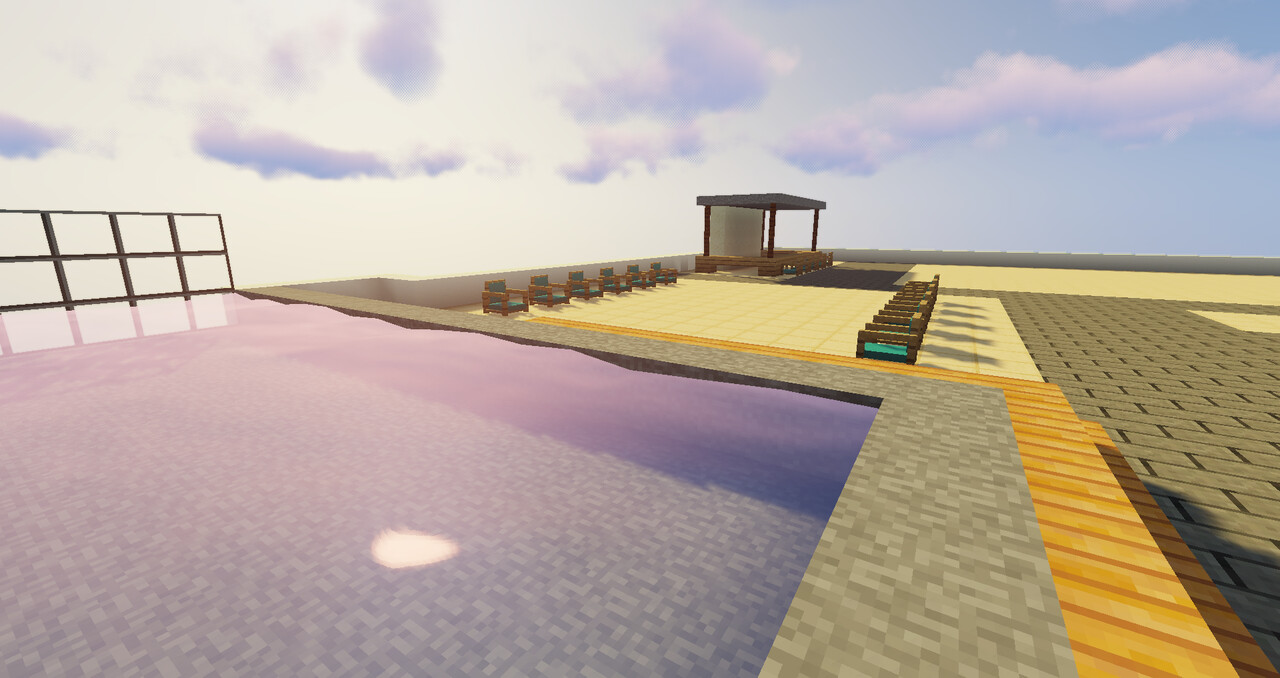 modern sandstone hotel Minecraft Map