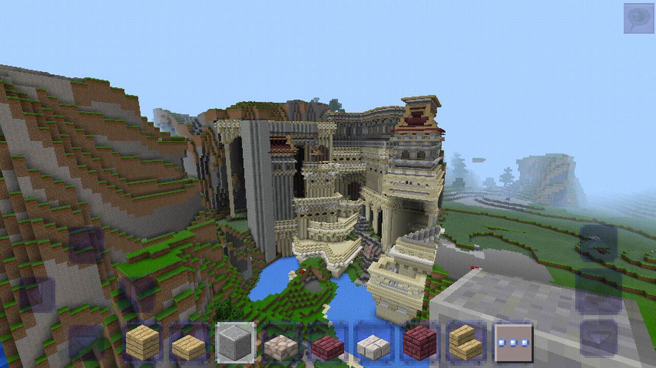 white base with dark structure on #MCPE Minecraft Map