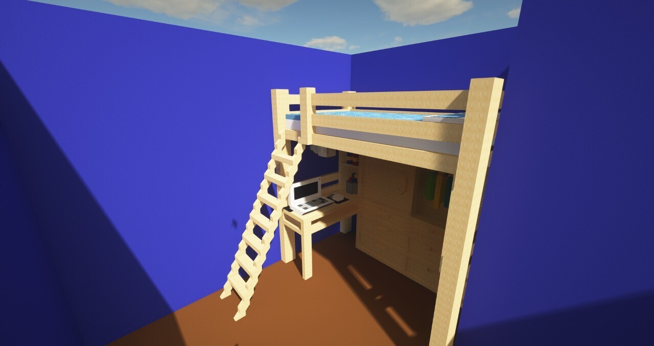 I JUST MADE A LOFT BED DESIGN Minecraft Map
