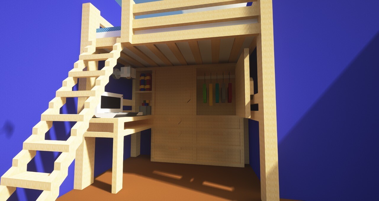 I JUST MADE A LOFT BED DESIGN Minecraft Map