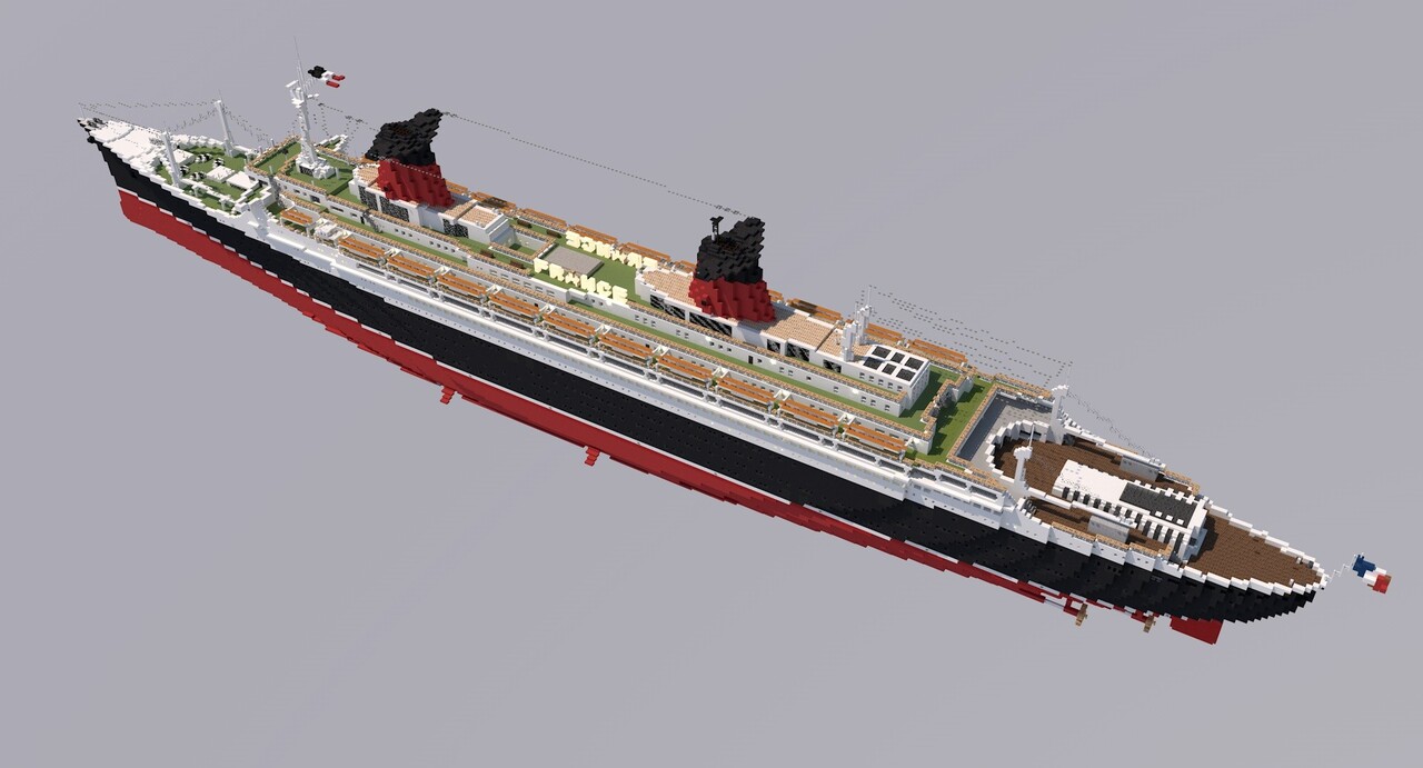 Le France | 1960s TransAtlantic ship [1:1 scale] Minecraft Map