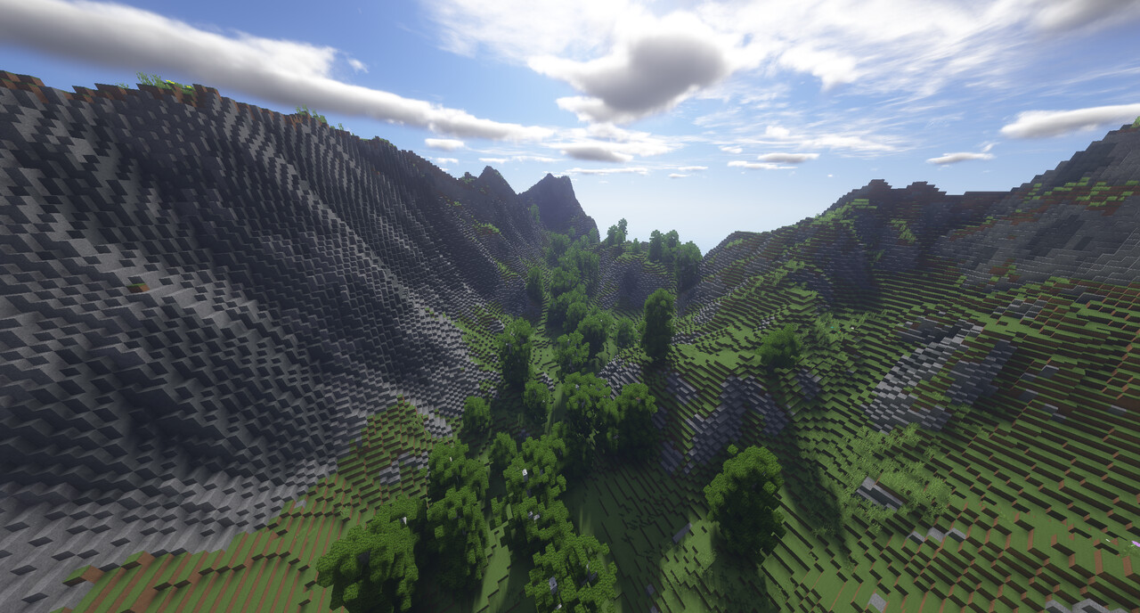 Herja Tri-Ridge Mountains w/ Valley Minecraft Map