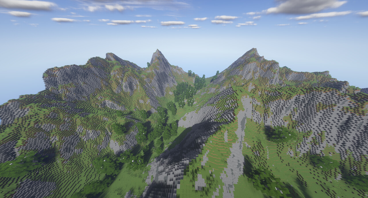 Herja Tri-Ridge Mountains w/ Valley Minecraft Map