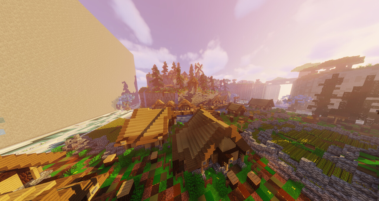 Medieval forest village on a cliff Minecraft Map