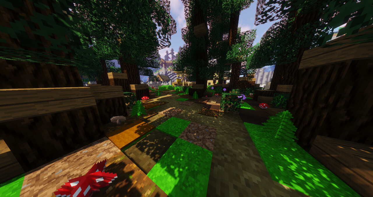 Medieval forest village on a cliff Minecraft Map