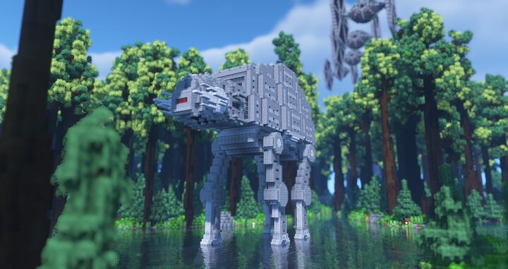 Endor with ATATs and TIE Fighters Minecraft Map