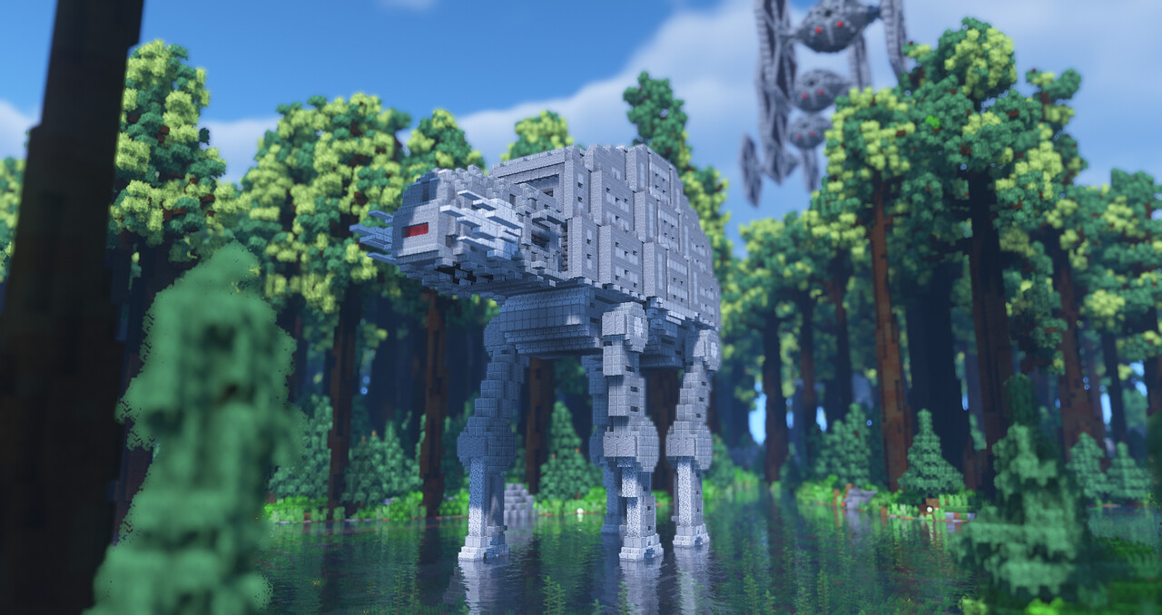 Endor with ATATs and TIE Fighters Minecraft Map