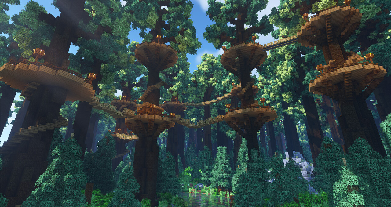 Endor with ATATs and TIE Fighters Minecraft Map