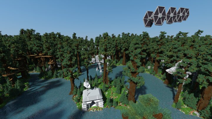 Endor with ATATs and TIE Fighters Minecraft Map
