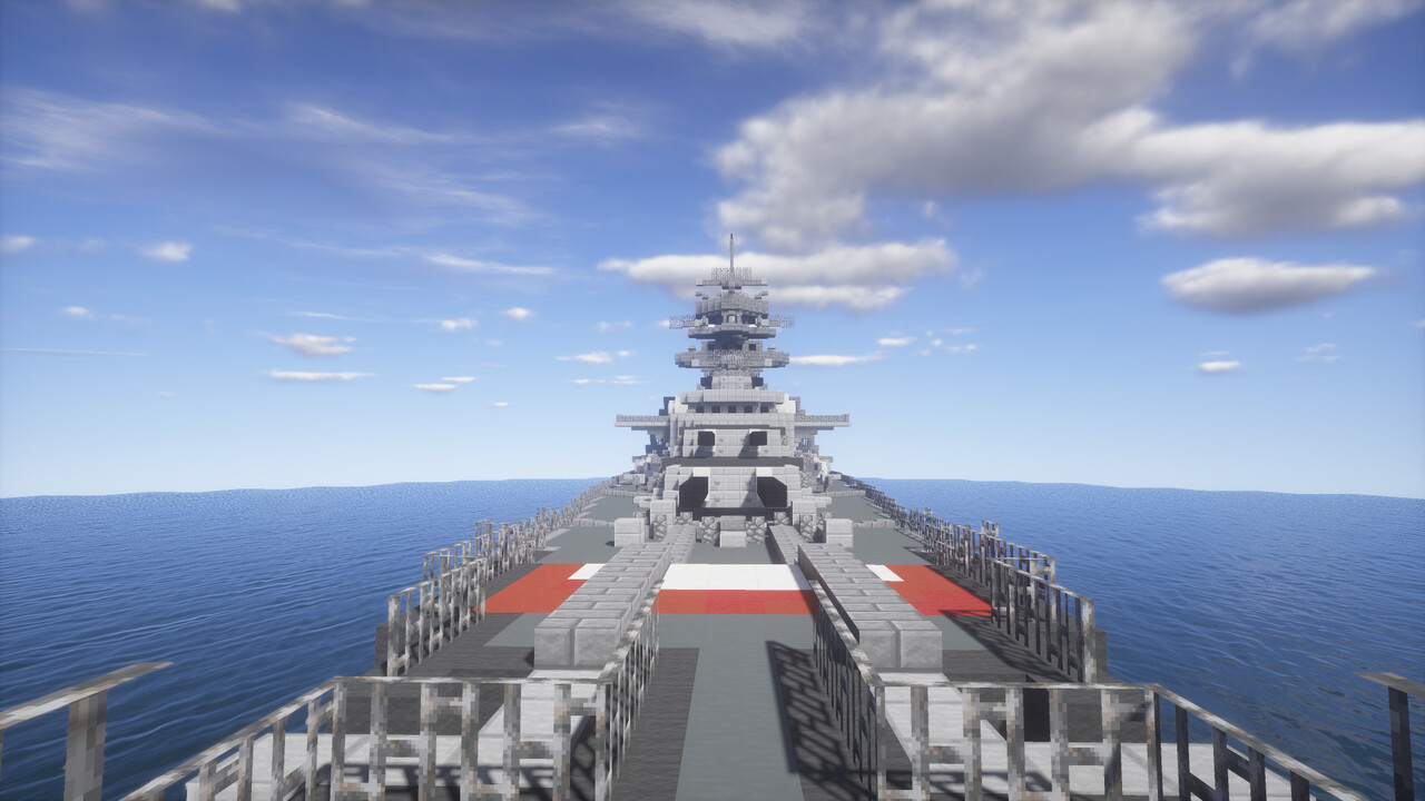 German Battleship Bismarck 1:1 Minecraft Map