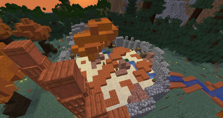 Hidden Autumn Waterfall Valley Minecraft Map