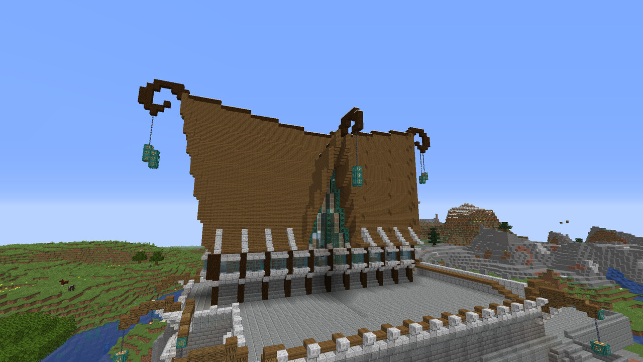 Winter/Snow Elvish Mannor/Mansion/Longhouse, Elf Docks/Port Minecraft Map