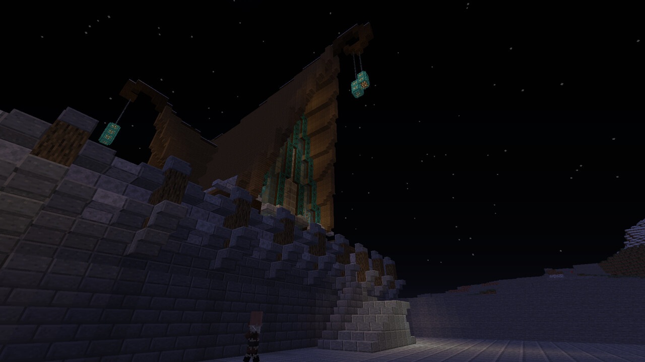 Winter/Snow Elvish Mannor/Mansion/Longhouse, Elf Docks/Port Minecraft Map