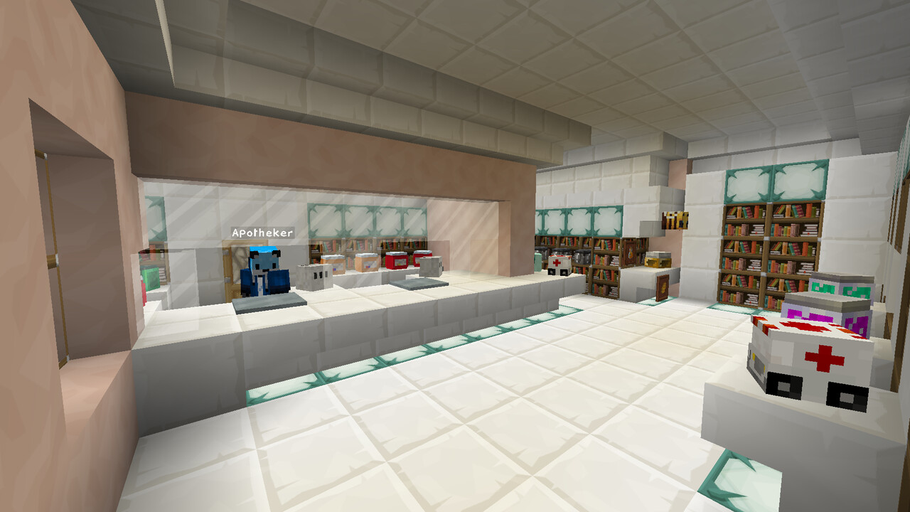 Modern City Building with baker, pharmacy and surgery Minecraft Map