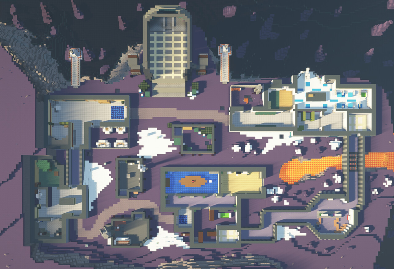 Red Sus - An Among Us Polus Outpost Recreation Minecraft Map