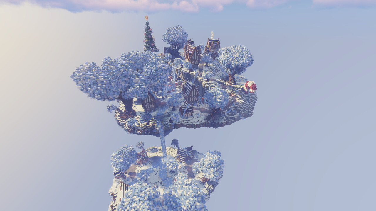 Sky Hub Lobby with a Natural look WINTER EDITION Minecraft Map