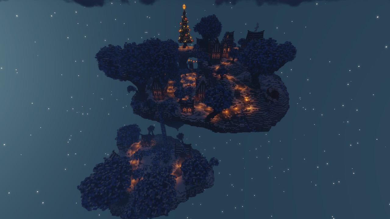 Sky Hub Lobby with a Natural look WINTER EDITION Minecraft Map