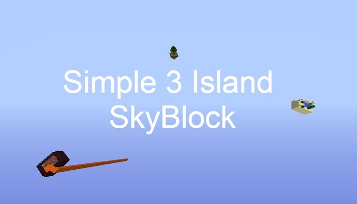 Simple 3 Island Skyblock. Minecraft Map