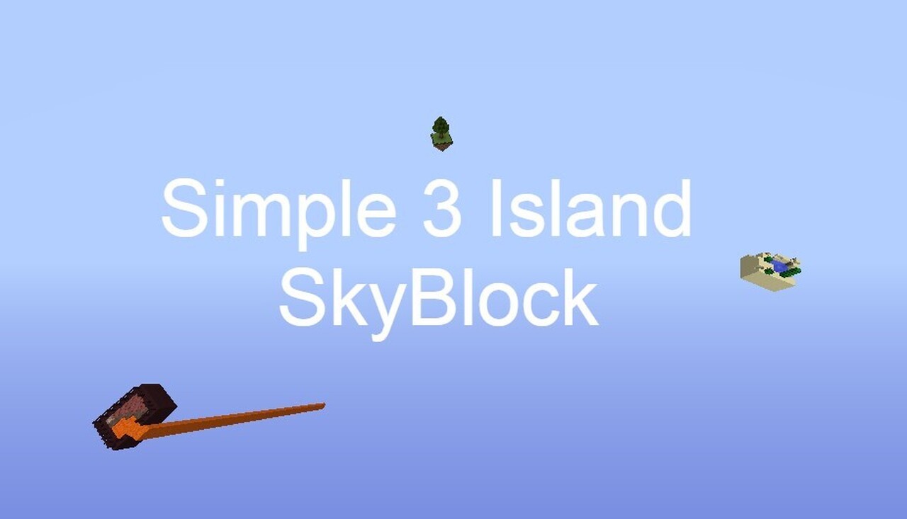 Simple 3 Island Skyblock. Minecraft Map
