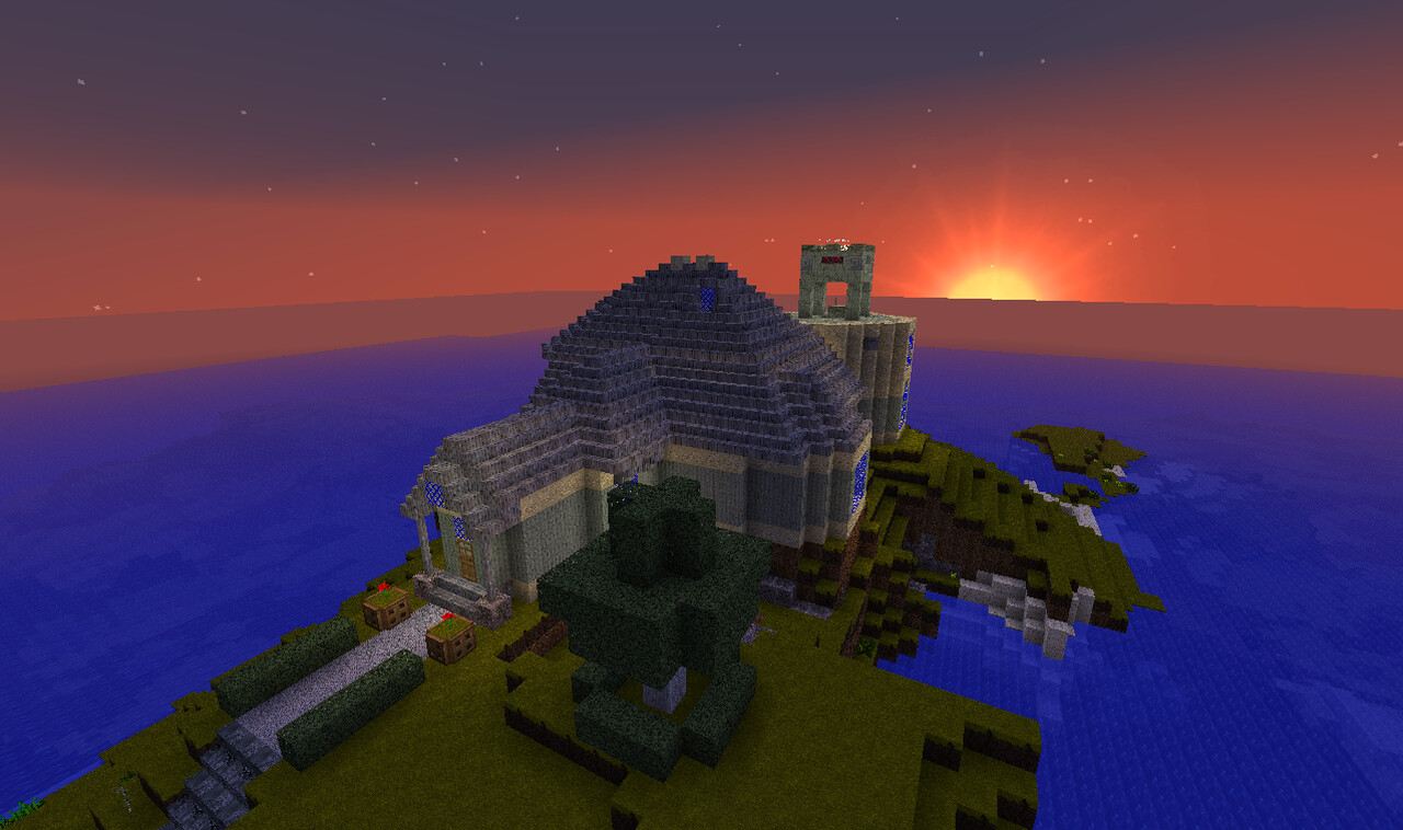 3-story house on an island Minecraft Map