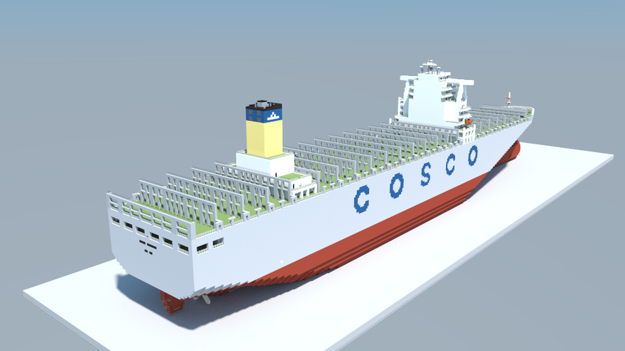Cosco Belgium (1:1 Scale Container Ship) Minecraft Map