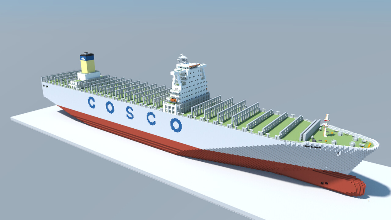 Cosco Belgium (1:1 Scale Container Ship) Minecraft Map