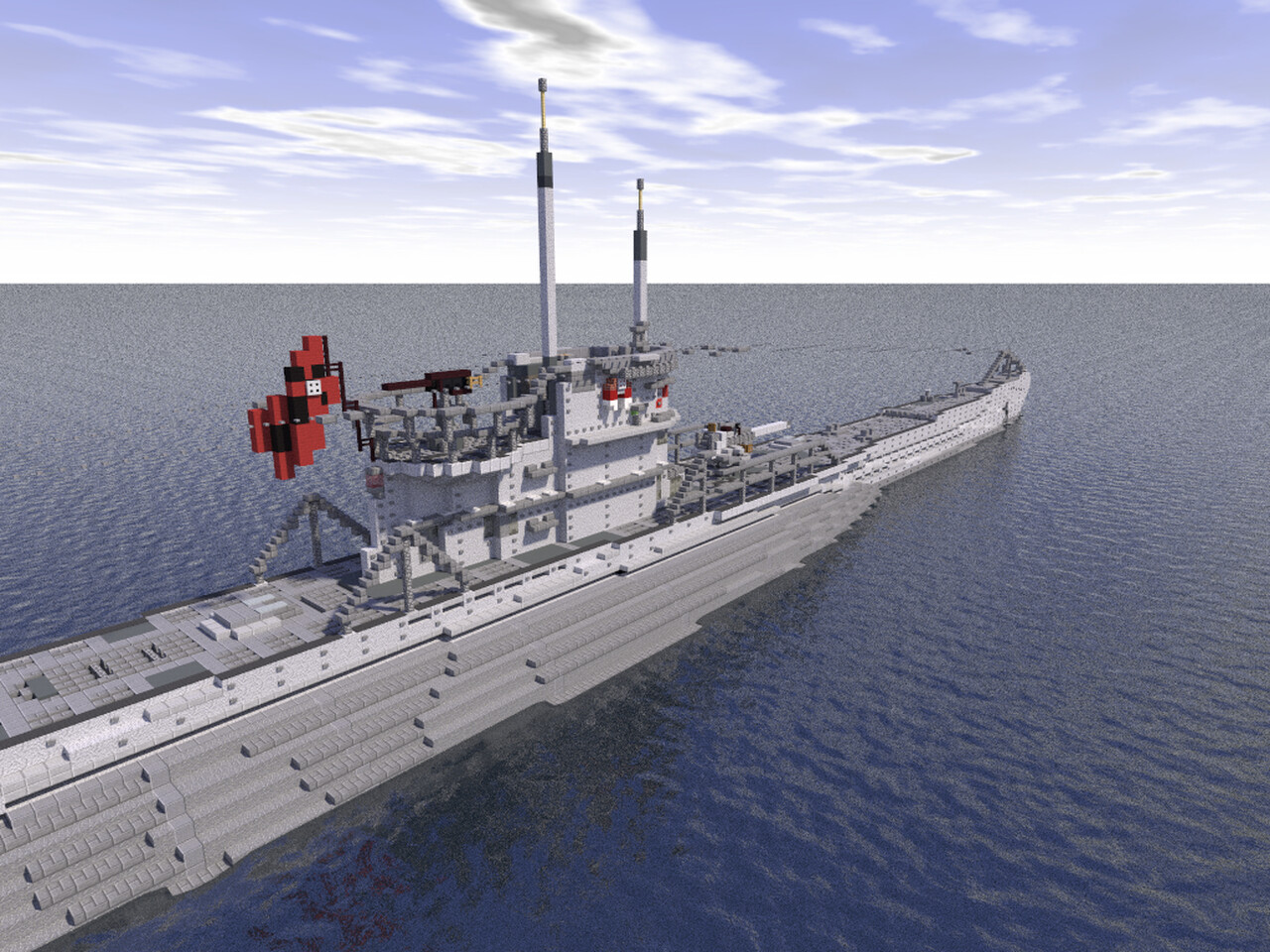 U-boat type VIIC U-552 Minecraft Map