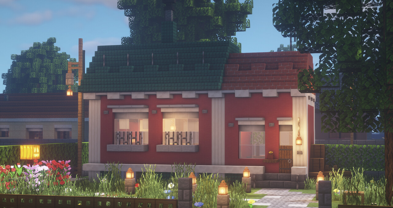 Minecraft : How to build a Pink Terracotta house Minecraft Map