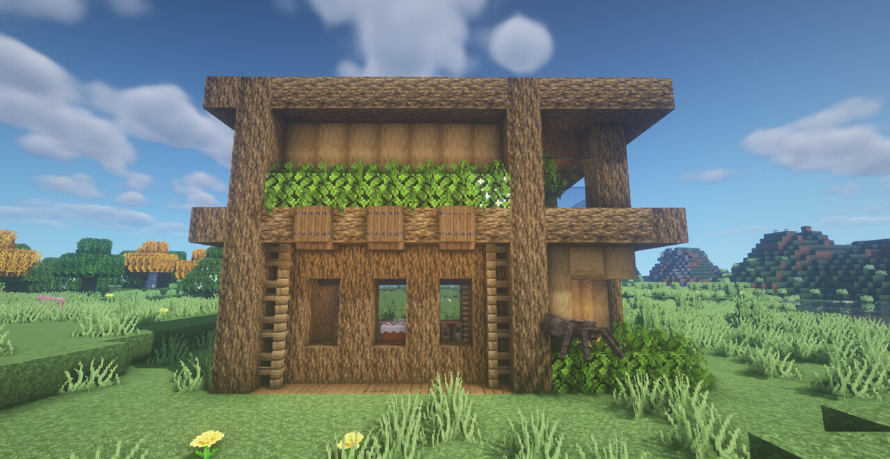 Zaypixel wooden modern house Minecraft Map