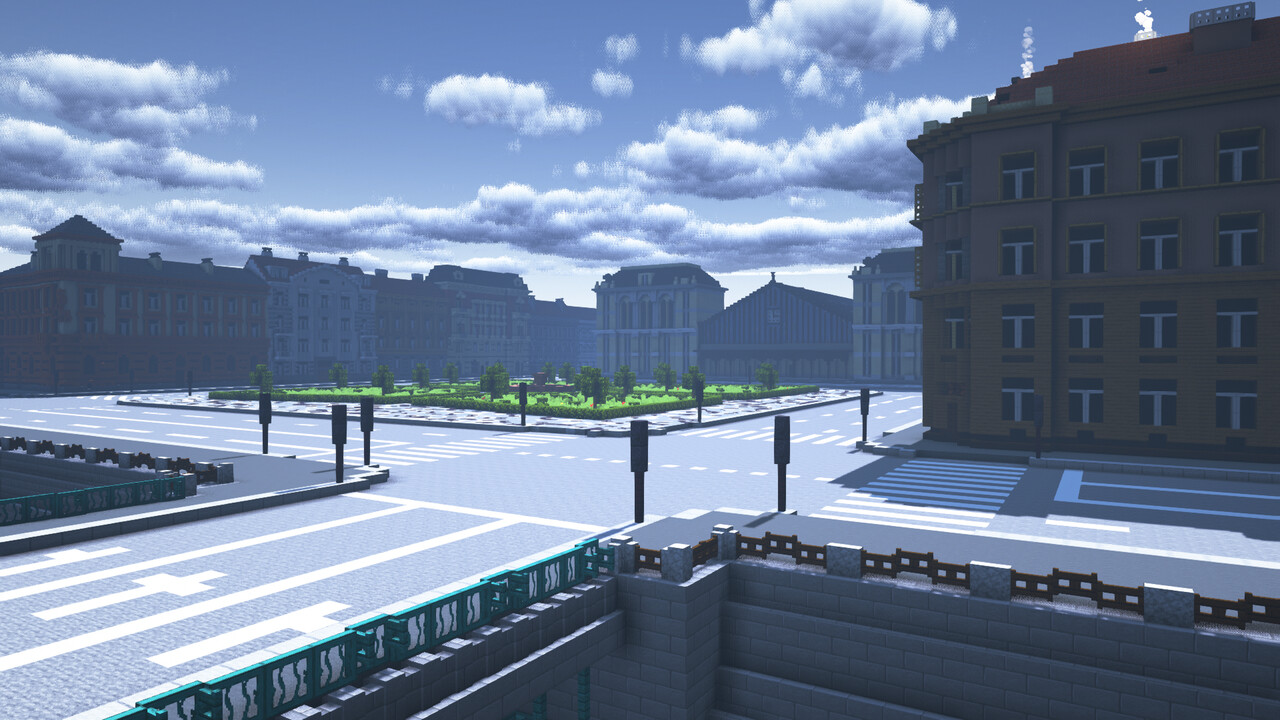 European City Railway Station Square Minecraft Map