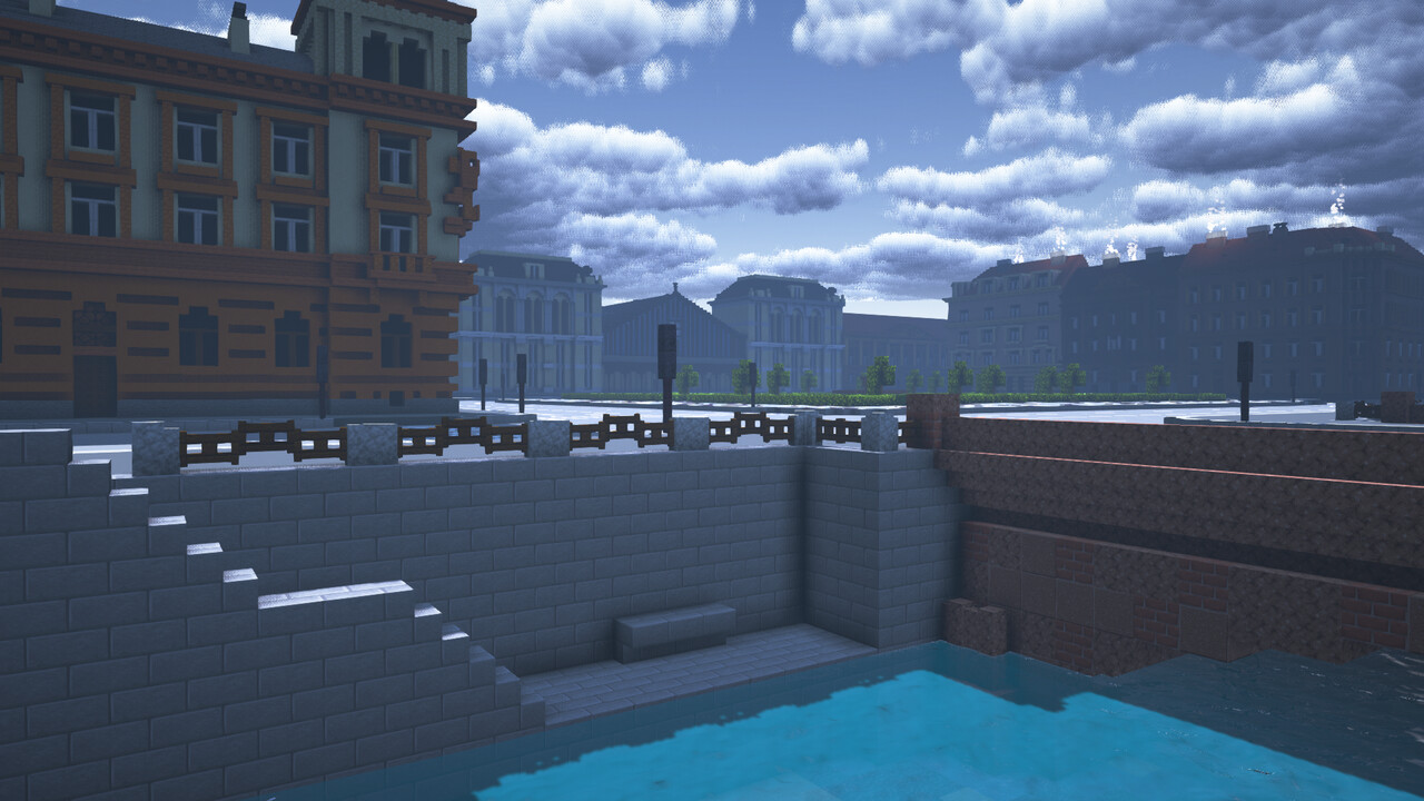 European City Railway Station Square Minecraft Map