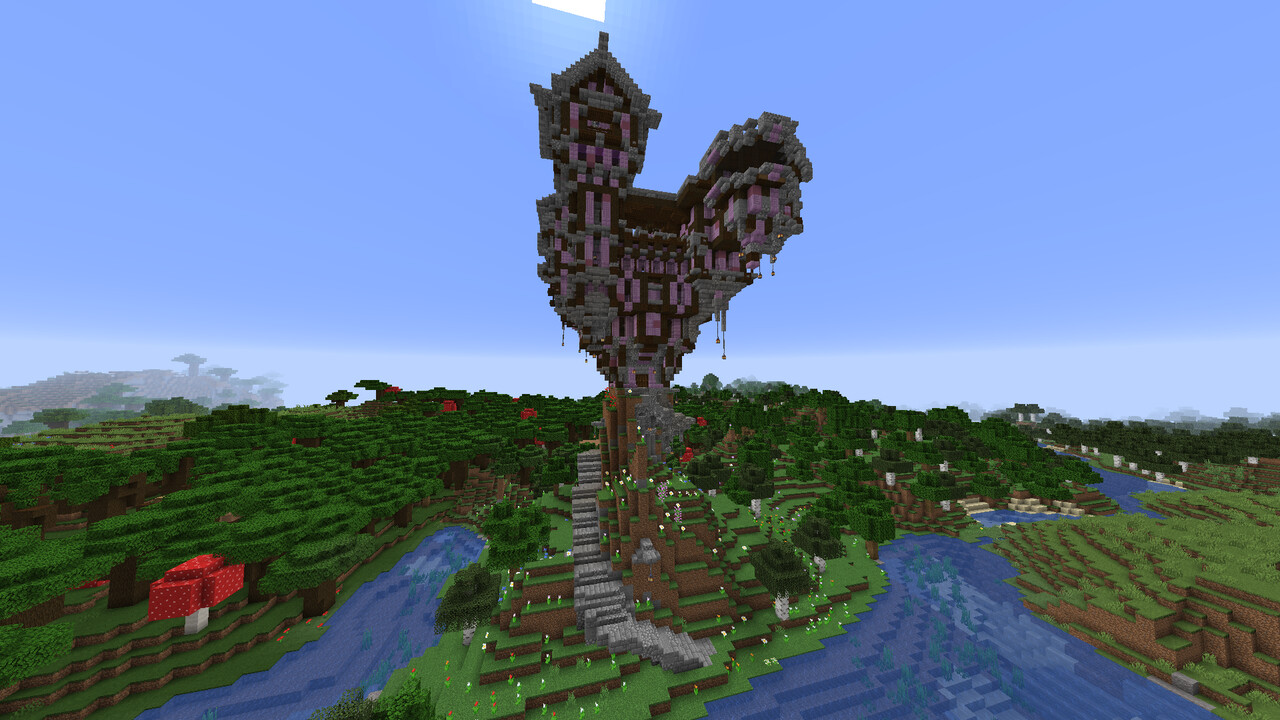 The Hilltop Small Purple Castle *DOWNLOADABLE* Minecraft Map