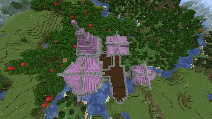 The Hilltop Small Purple Castle *DOWNLOADABLE* Minecraft Map