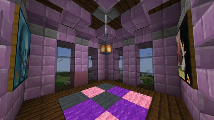 The Hilltop Small Purple Castle *DOWNLOADABLE* Minecraft Map