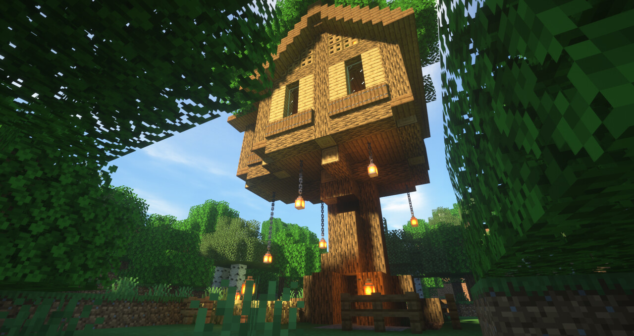 Simple cozy Tree house Idea Minecraft Map