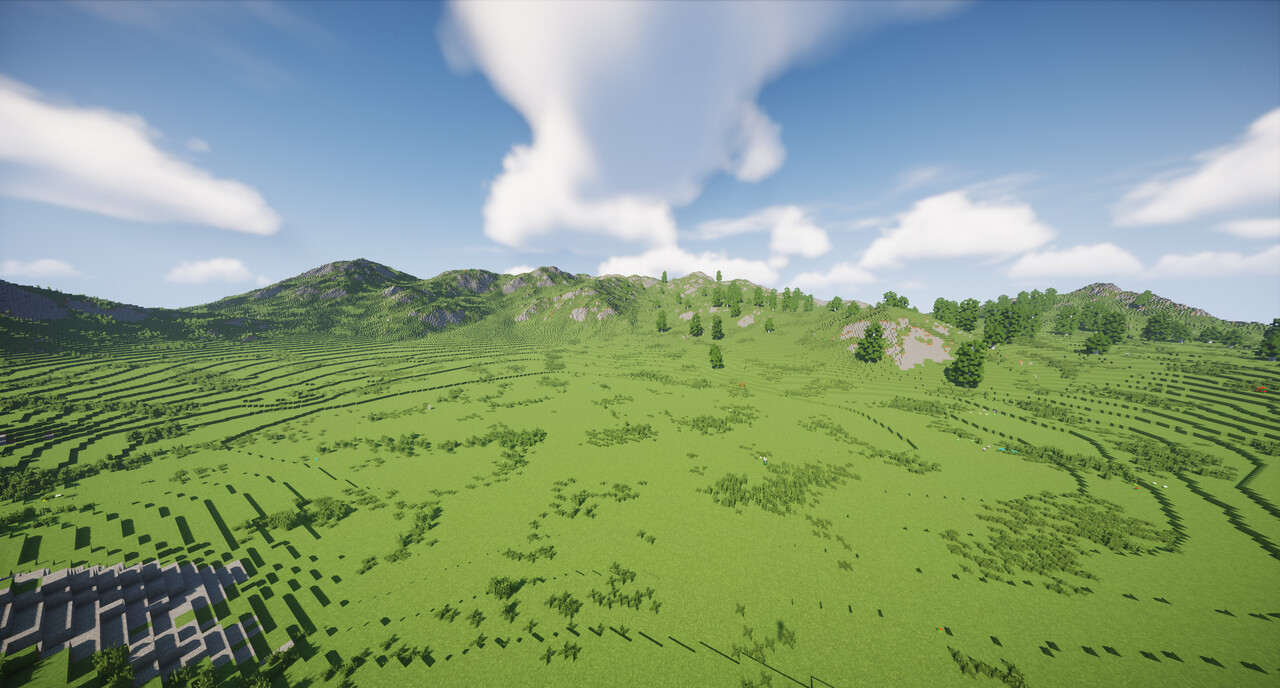 Mongolia - Mountain Valley w/ Sparce Forests (1000x1000) Minecraft Map