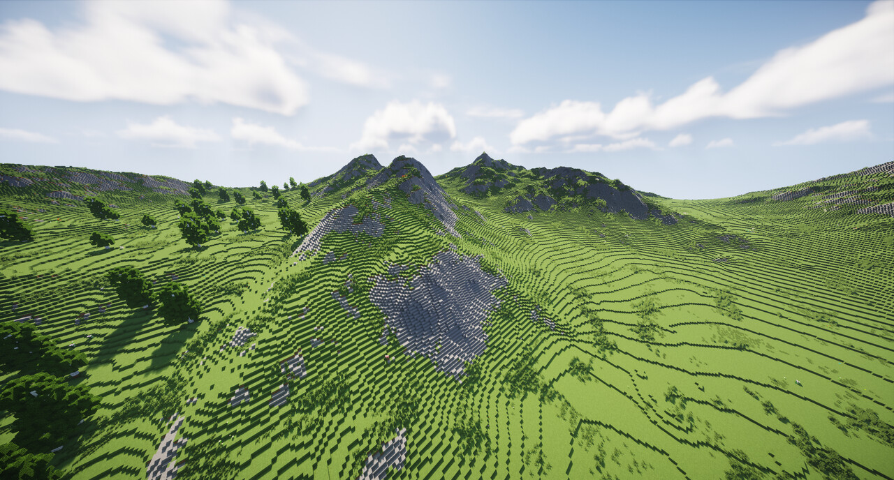 Mongolia - Mountain Valley w/ Sparce Forests (1000x1000) Minecraft Map