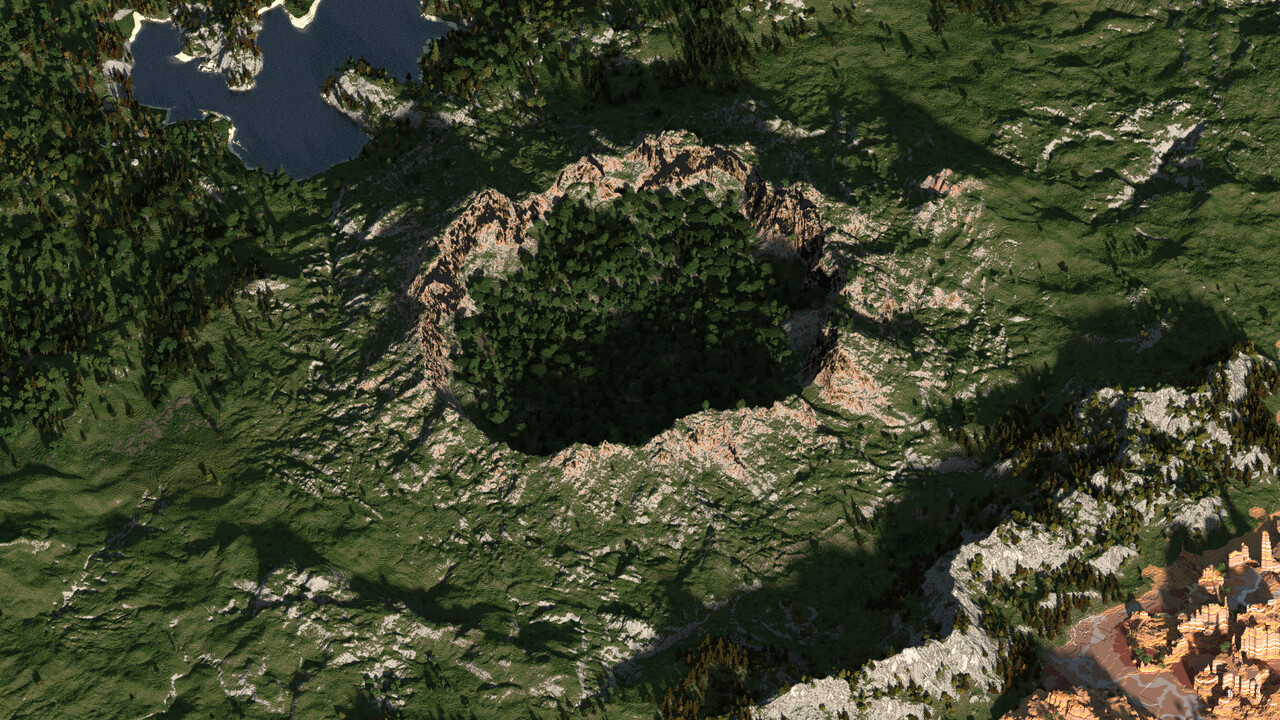Island with a multibiom crater 5000х5000 Minecraft Map