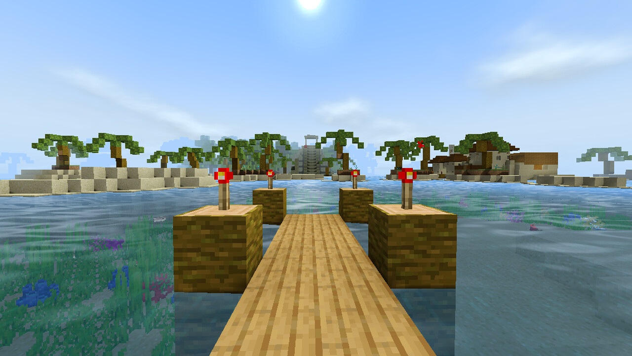 Tropical Island With Mayan Ruins, Spanish Fort, and Tiki Bar Minecraft Map
