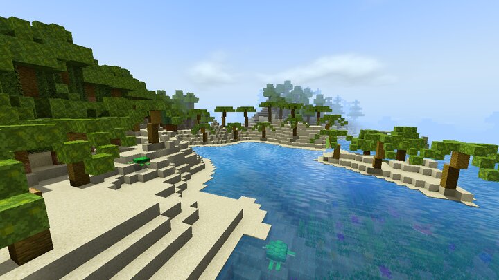 Tropical Island With Mayan Ruins, Spanish Fort, and Tiki Bar Minecraft Map