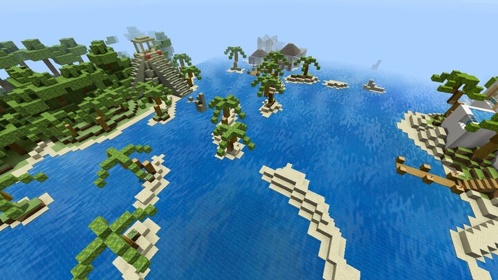 Tropical Island With Mayan Ruins, Spanish Fort, and Tiki Bar Minecraft Map
