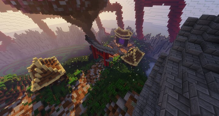 Asian Spawn in a Snow Globe Minecraft Map