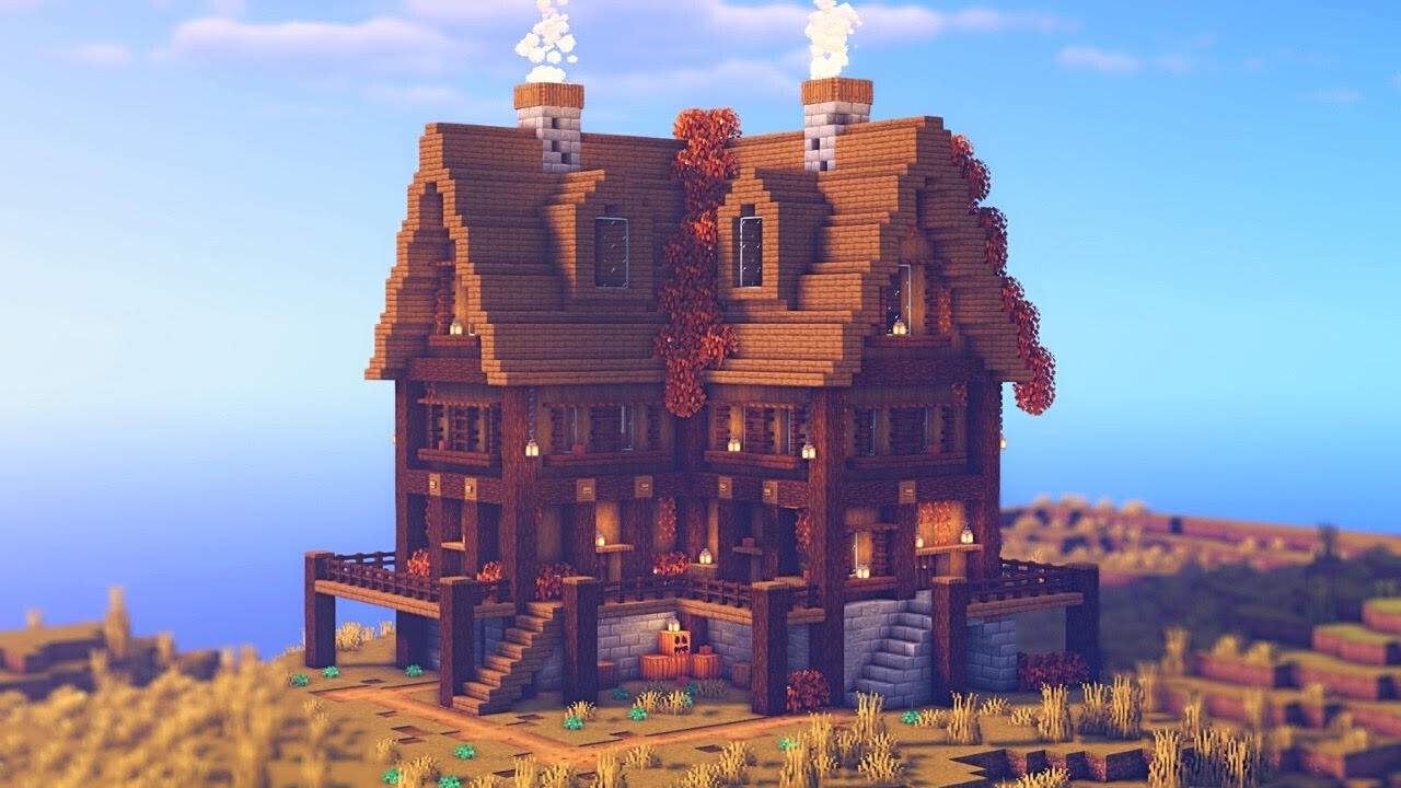 Minecraft: How to Build an Autumn Survival Base 🍂 Minecraft Map