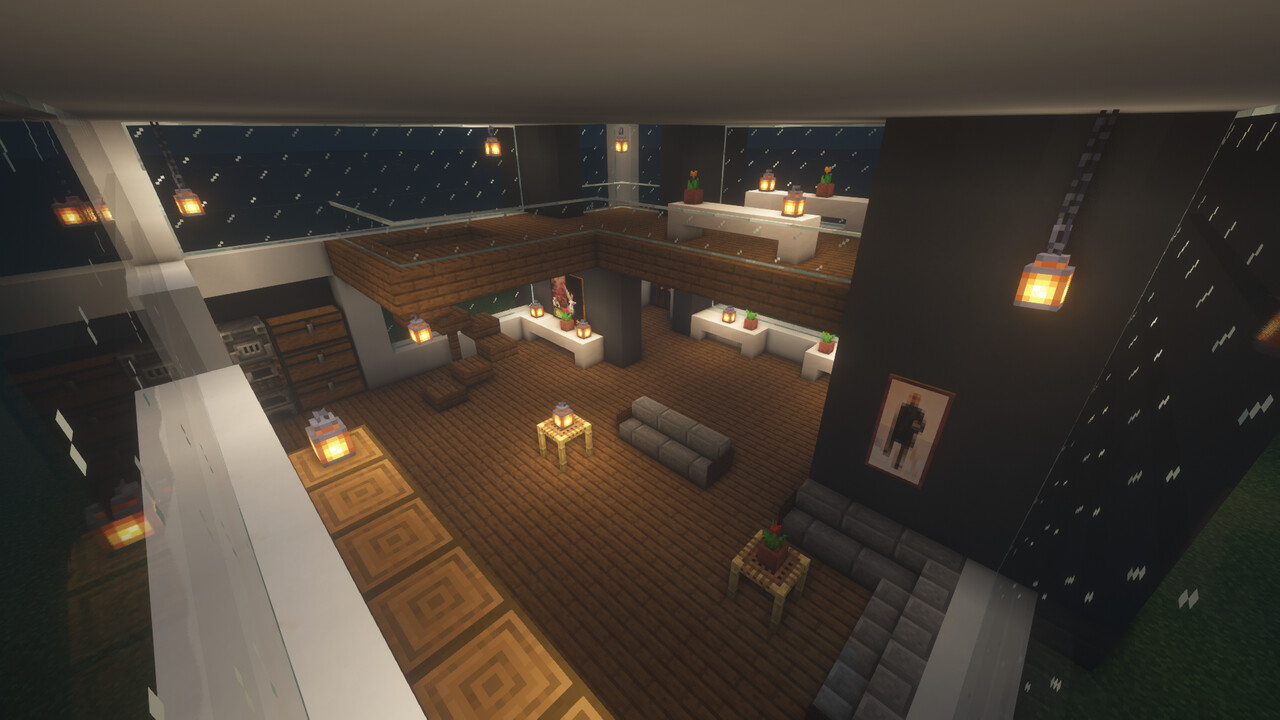 Large Modern House Schematic Minecraft Map