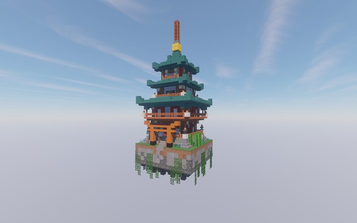 Japanese Temple/Tower Minecraft Map