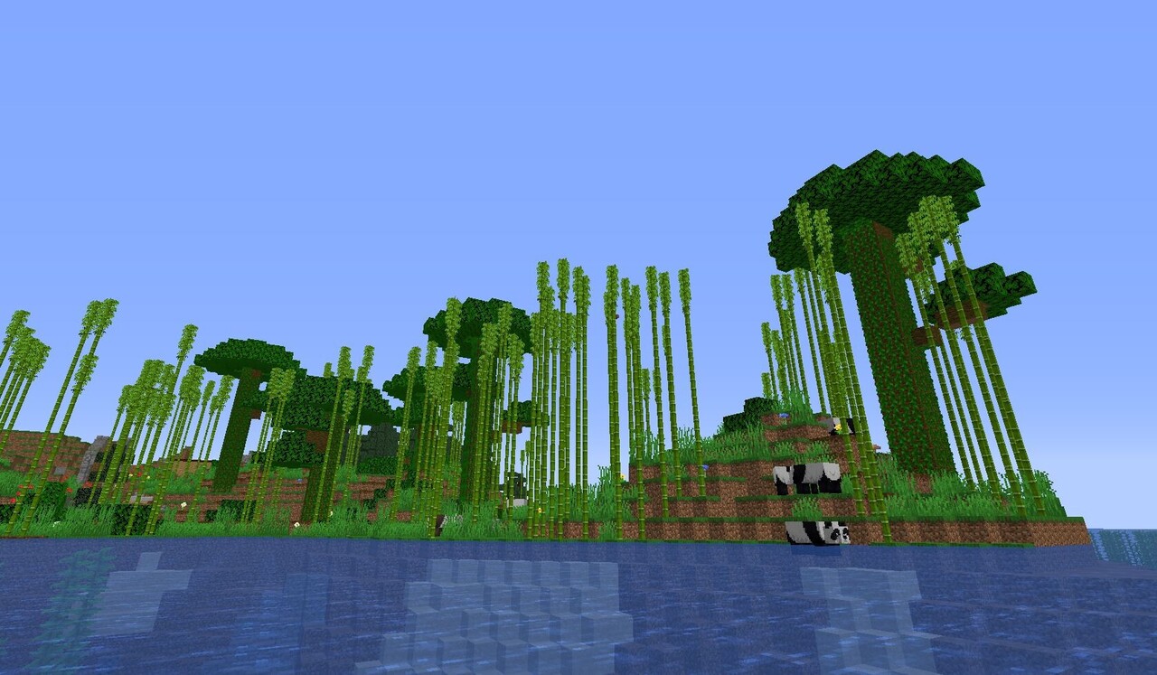 Panda Preserve in a Terraformed Mushroom Island Minecraft Map