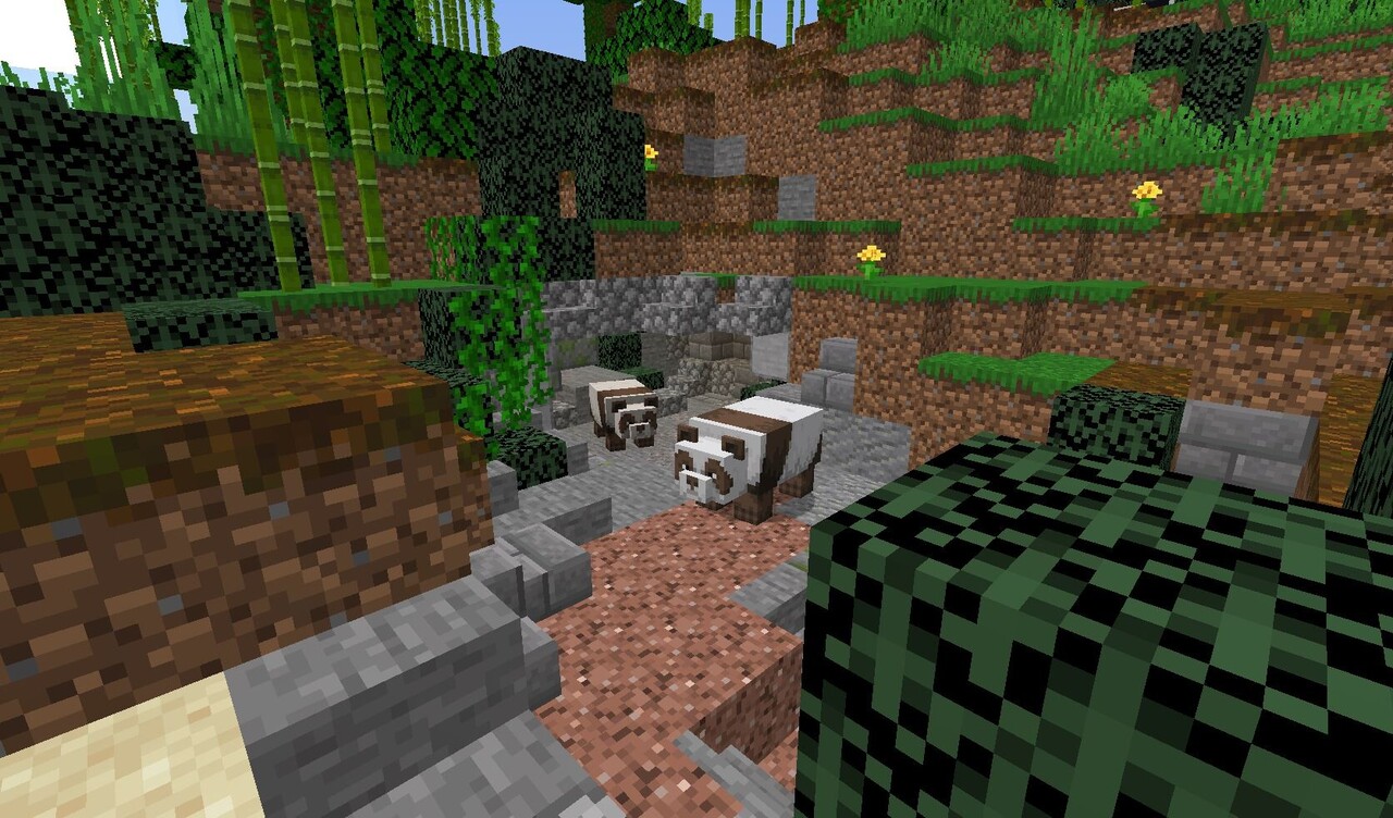 Panda Preserve in a Terraformed Mushroom Island Minecraft Map